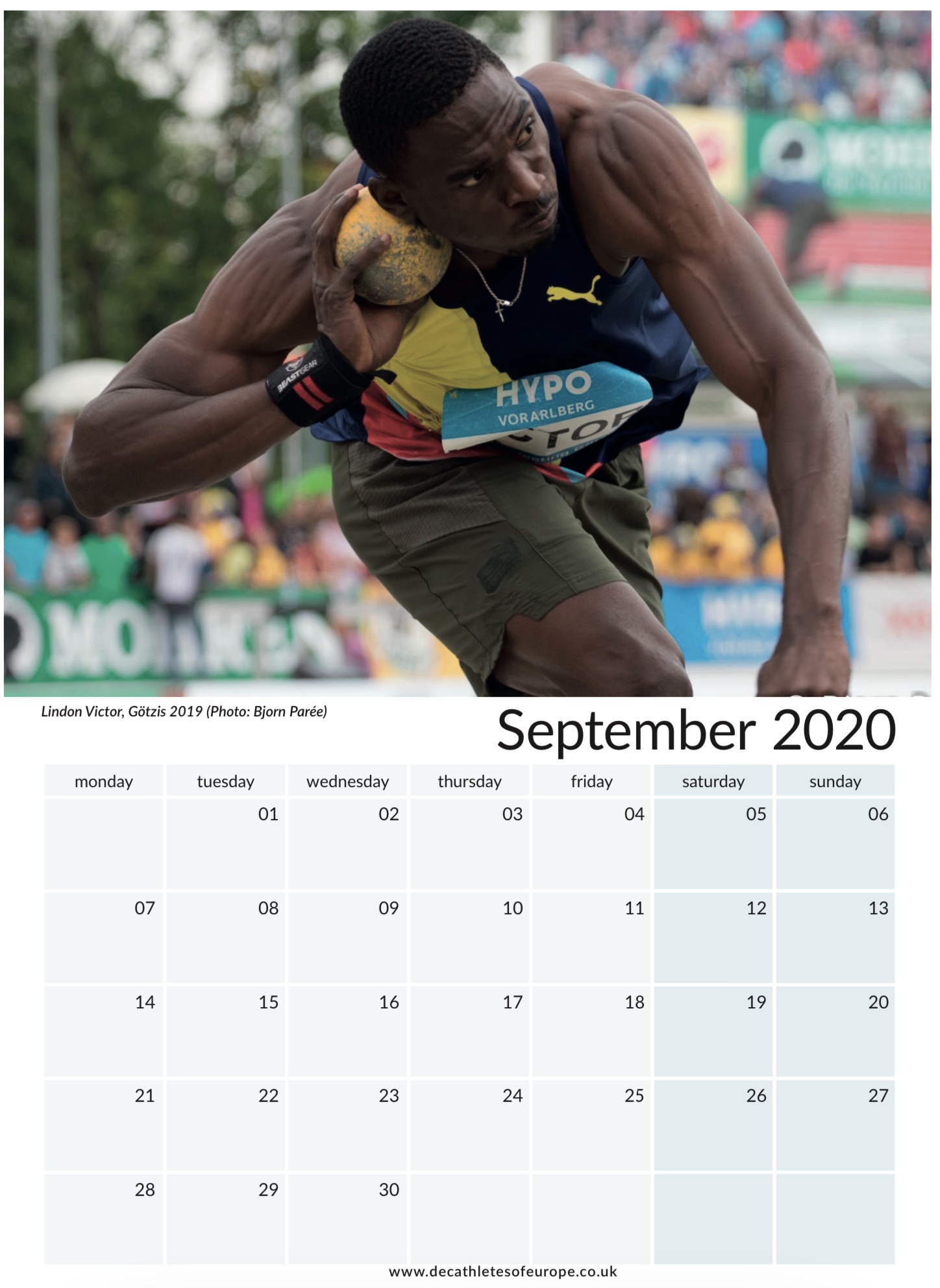 2020 Decathlon Calendar - Decathletes of Europe