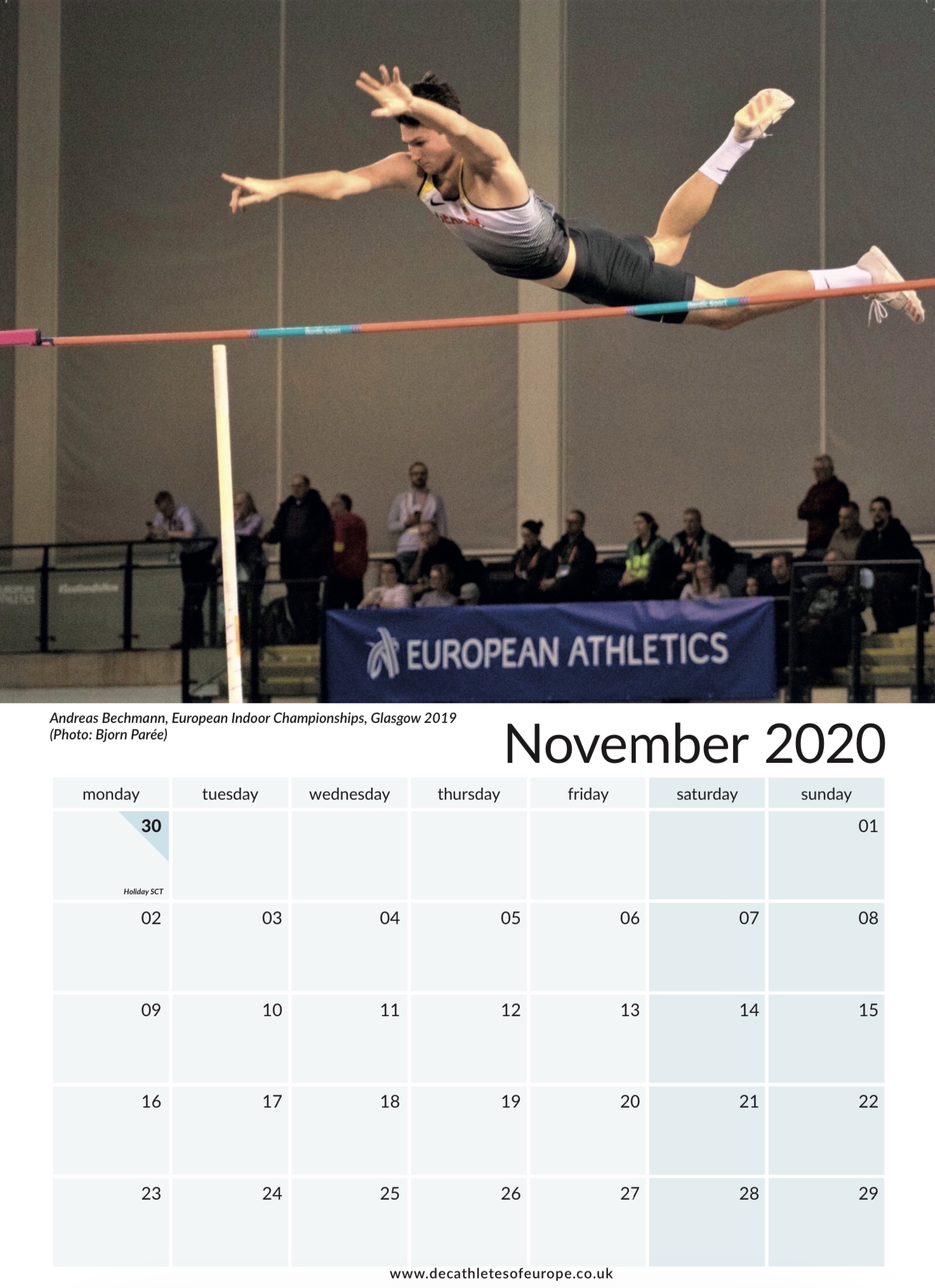 2020 Decathlon Calendar - Decathletes of Europe